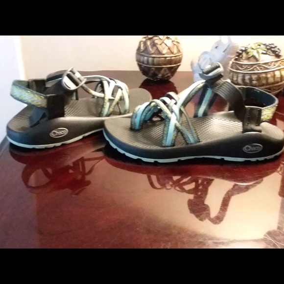 Chaco | Shoes | Chacos Womens Turquoise Sandals With Toe Strap | Poshmark